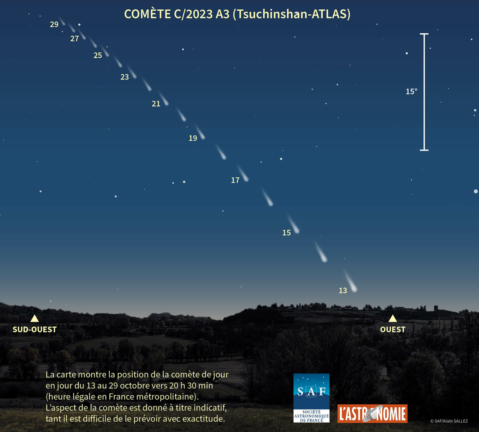 La comète C/2023 A3 (Tsuchinshan–ATLAS) – Société astronomique de France